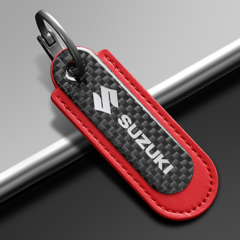 Carbon Fiber Keychain Red For Suzuki - Free Shipping