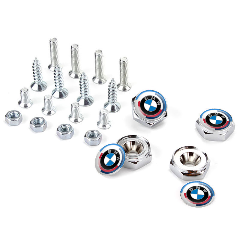 BMW 50th Anniversary Silver License Plate Bolts - Pepacar
